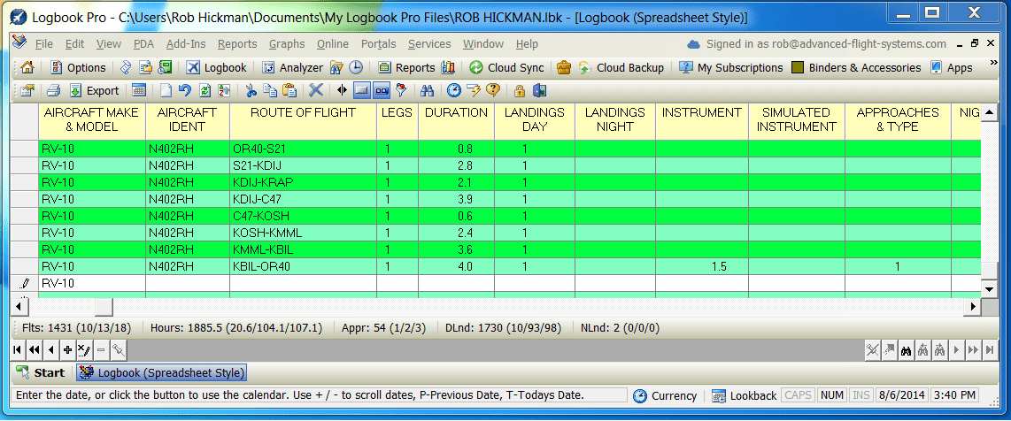 Advanced Flight Systems enhances EFIS with logbook software — General ...